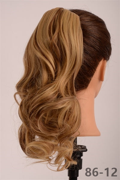 curly ponytail - butterfly clip - heat friendly - black blonde brown ...